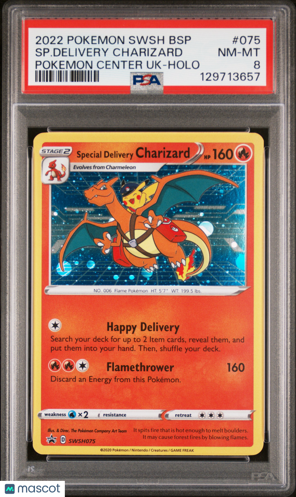 2022 Pokemon Swsh Black Star Promo SP. Delivery Charizard #075 Pokemon – MoBrosTC